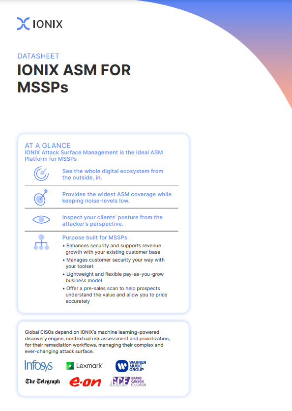 Ionix Attack Surface Management Datasheet