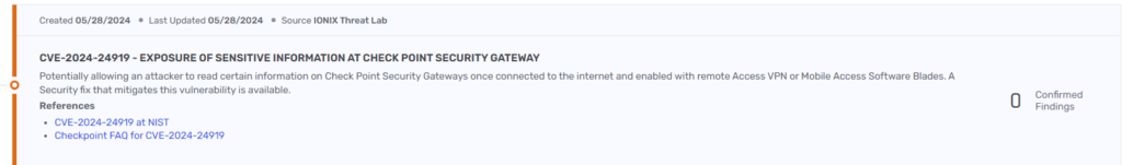 CVE-2024-24919 - Check Point Quantum Gateway - IONIX